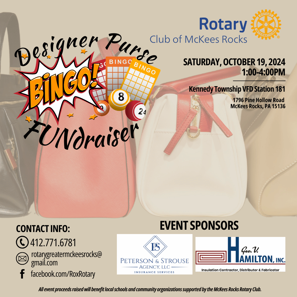 McKees Rocks Rotary Designer Purse Bingo | West Hills Gazette